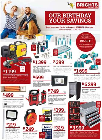 Brights Hardware catalogue & specials | 15.06 until 31.07