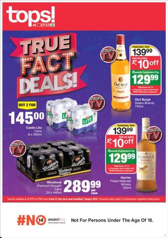 Spar Tops catalogue & specials | 25.07 until 07.08