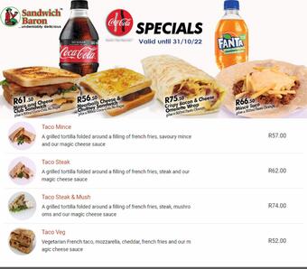 Sandwich Baron catalogue & specials | 17.08 until 31.10