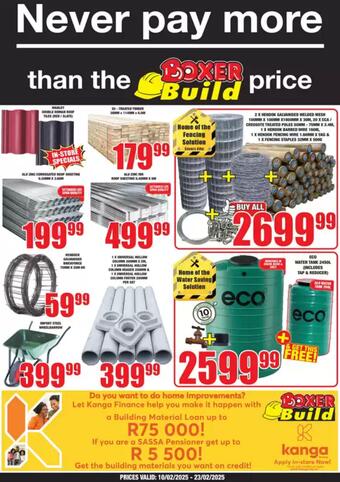 Boxer Build catalogue from 14/02 ️ Promotions and specials