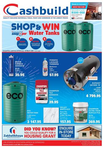 Cashbuild catalogue from 24/02 ️ Promotions and specials