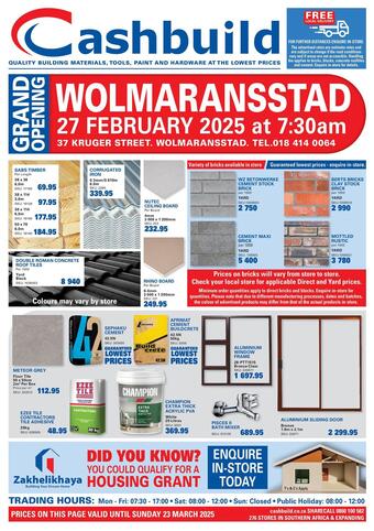 Cashbuild catalogue from 03/03 ️ Promotions and specials