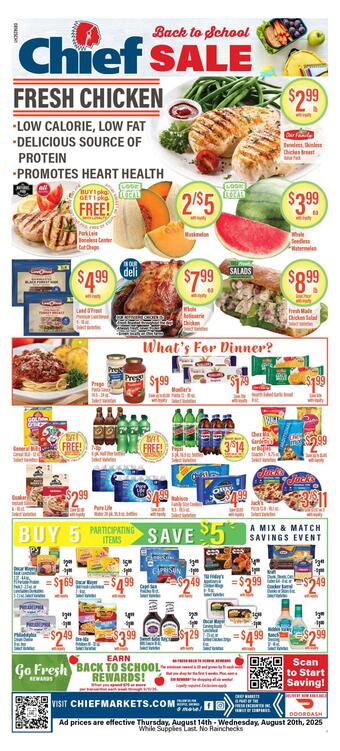 Chief Supermarket weekly ad from 08/14 | Offers and specials USA
