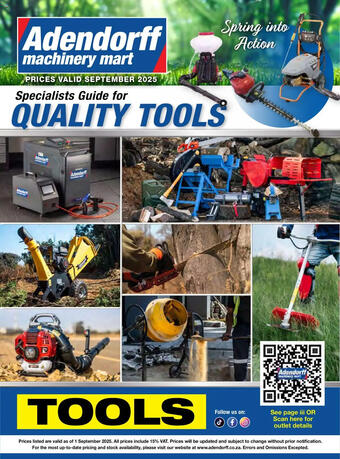 Adendorff Machinery Mart catalogue from 01/09 ️ Leaflet and specials