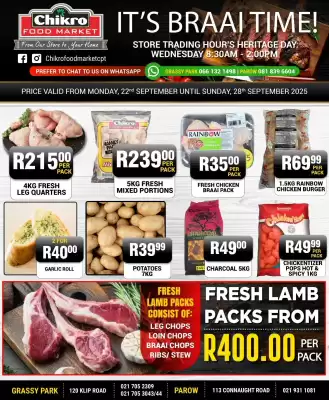 Chikro Food Market catalogue from 22/09 ️ Leaflet and specials