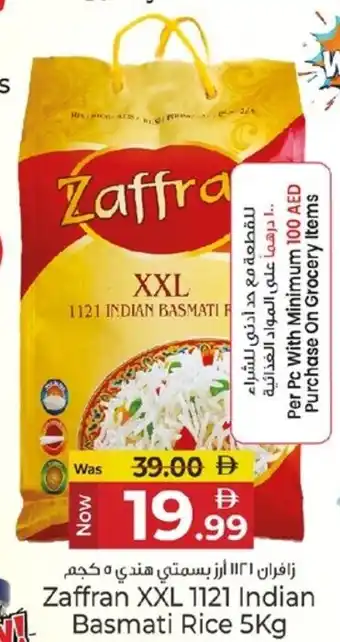 Zaffran XXL 1121 Indian Basmati Rice 5 kg offer at Kenz Hypermarket