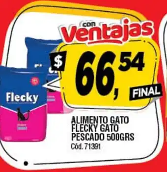 Alimento Gato Flecky Gato Pescado 500grs oferta en Supermercados Yaguar