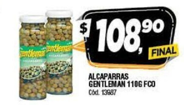 Alcaparras Gentlemen 110g Fco oferta en Supermercados Yaguar