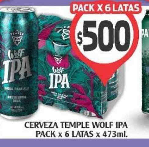 Cerveza Temple Wolf Ipa Pack x 6 Latas x 473ml oferta en Supermercados ...