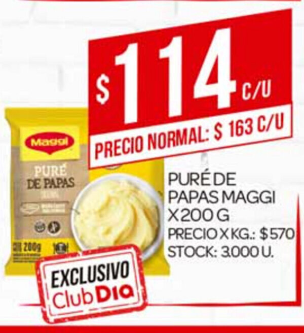 Maggi Puré Papas x200g oferta en Supermercados DIA