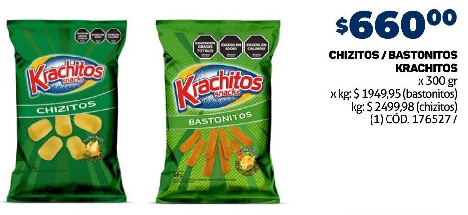 CHIZITOS/BASTONITOS KRACHITOS x 300 gr oferta en Makro