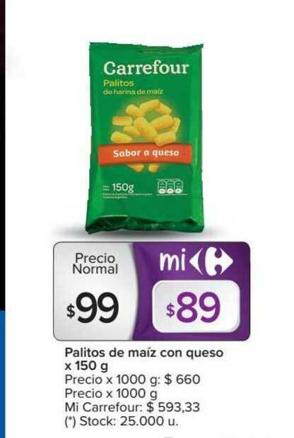 Palitos De Maíz Con Queso x 150 g oferta en Carrefour