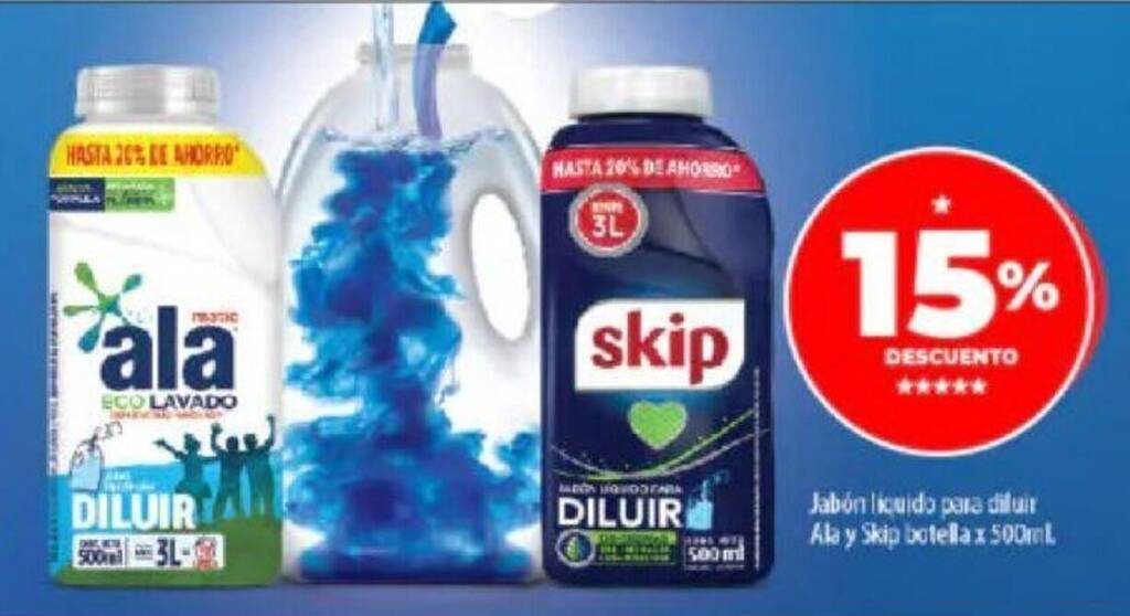 Jabón liquido para diluir Ala y Skip botella x 500ml. oferta en ...