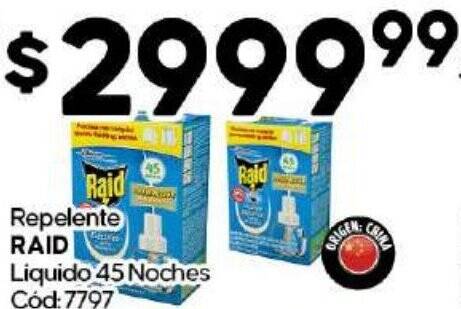 Repelente RAID Liquido 45 Noches oferta en Diarco