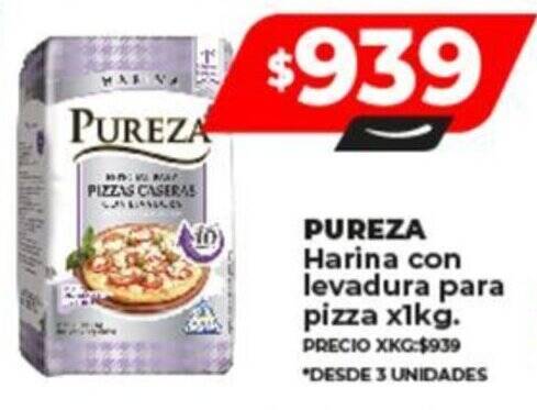 PUREZA Harina con levadura para pizza x 1kg oferta en Supermayorista Vital