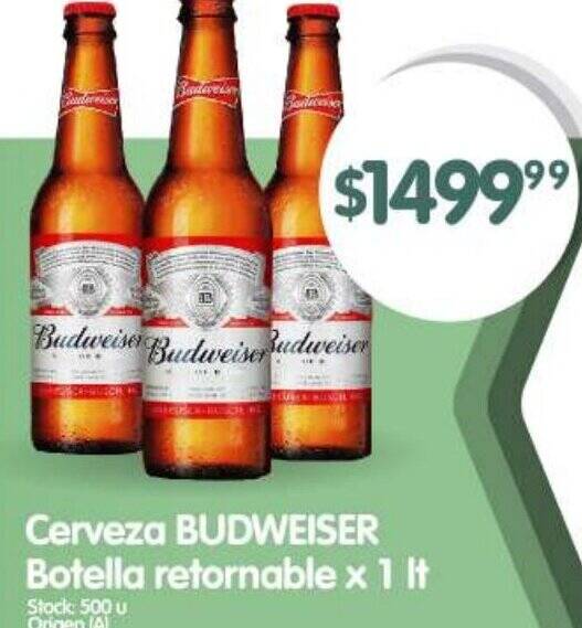 Cerveza BUDWEISER Botella retornable x 1It oferta en Supermercados ...