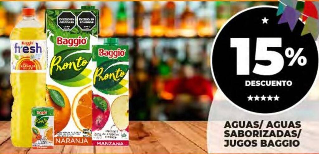 AGUAS/ AGUAS SABORIZADAS/ JUGOS BAGGIO oferta en Supermayorista Vital