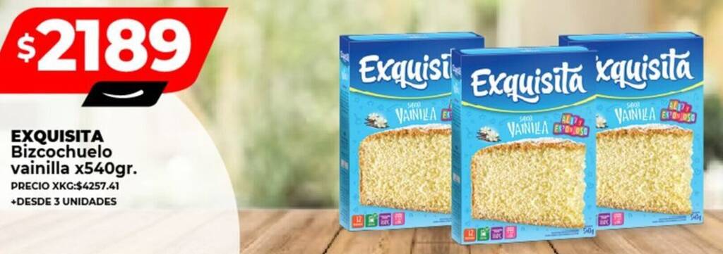 EXQUISITA Bizcochuelo vainilla x 540gr oferta en Supermayorista Vital