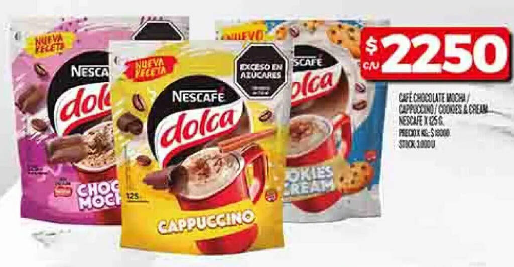 Cafe chocolate mocha cappuccino/cookies&cream nescafe 125 g oferta en ...