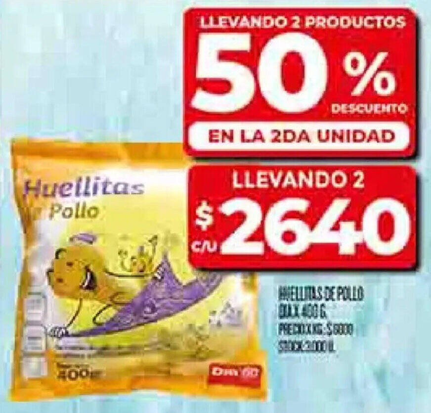 Huellitas de Pollo dia 400 g oferta en Supermercados DIA