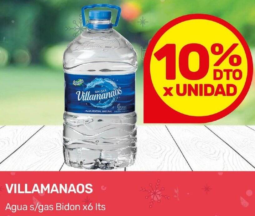 Villamanaos agua s/gas bidon 6 l oferta en Nini Mayorista