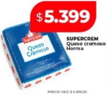 Supercrem queso cremoso horma oferta en Supermayorista Vital