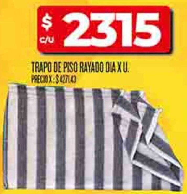 Trapo de piso rayado dia 1 u oferta en Supermercados DIA