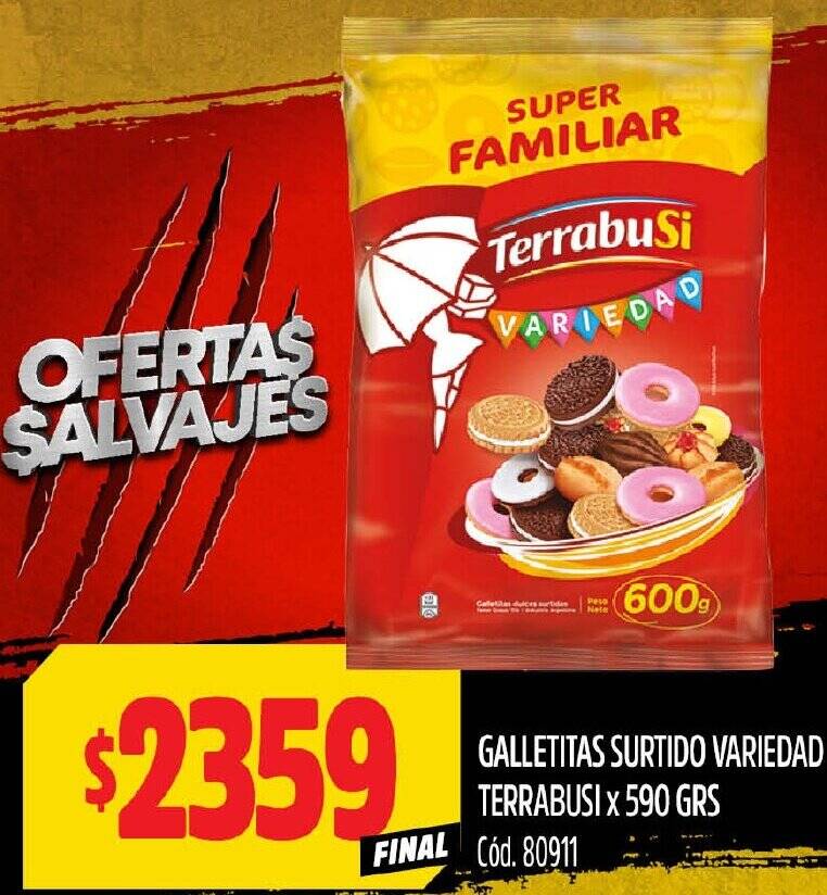Terrabusi galletitas surtido variedad 590 g oferta en Supermercados Yaguar