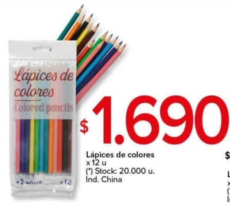 Lápices de colores 12 u oferta en Carrefour