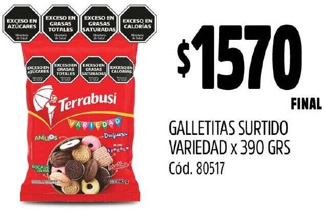 Terrabusi galletitas surtido variedad 390 g oferta en Supermercados Yaguar