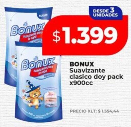 Bonux suavizante clasico doy pack 900 cc oferta en Supermayorista Vital