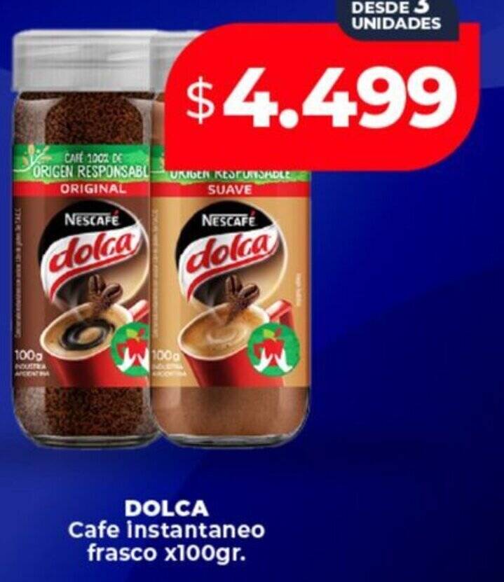 Dolca cafe instantaneo frasco 100 g oferta en Supermayorista Vital $ 4. ...