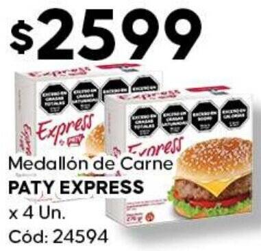 Paty express medallón de carne 4 u. oferta en Diarco