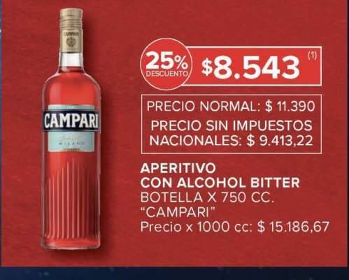 Aperitivo con Alcohol Bitter Campari oferta en Carrefour