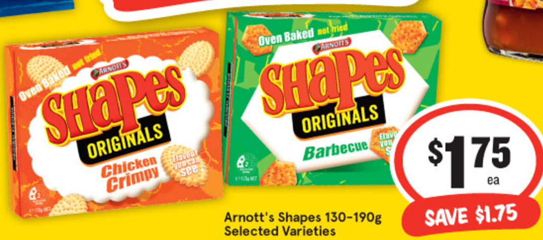 Arnott's Shapes specials IGA – May 2025