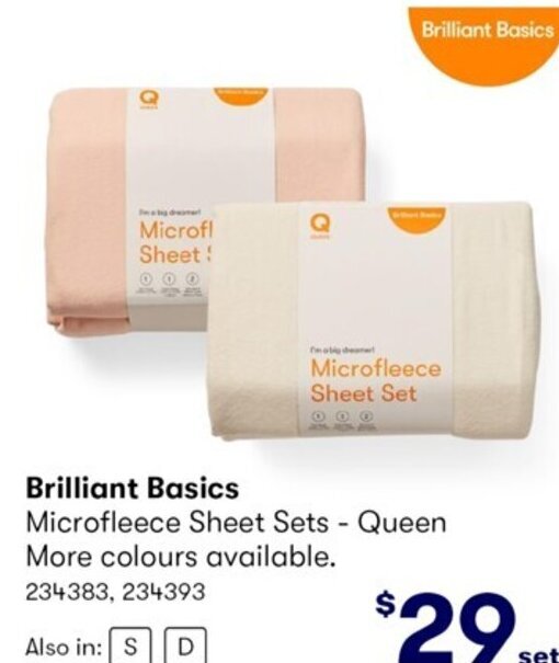 Brilliant Basics Microfleece Sheet Sets-Queen offer at Costco