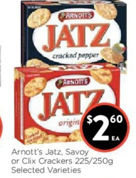 Arnott's Jatz, specials Foodworks – May 2025