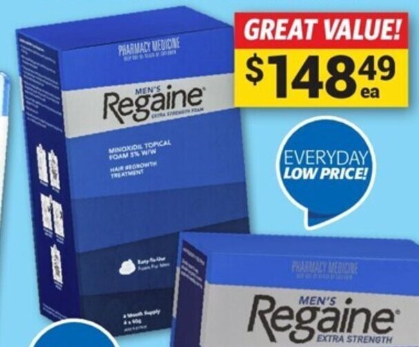 Regaine Mens Extra Strength Treatment Foam 5 4 X 60g 400ml And Dry