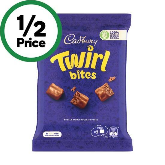 Cadbury or pascall choc bites 110-185g offer at Woolworths