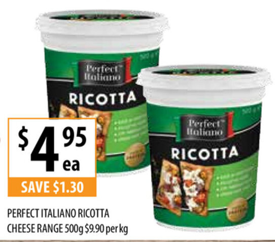 Perfect Italiano Ricotta Cheese 500g offer at Supabarn