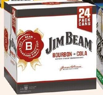 Jim Beam White Label & Cola Cans 375 ml offer at Foodland