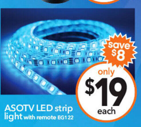 Asotv led strip light with remote eg1 22 offer at Cheap as Chips