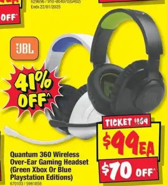 Quantum 360 Wireless Over-Ear Gaming Headset offer at JB Hi-Fi