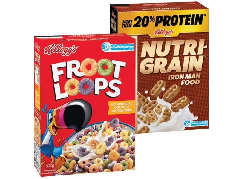 Kellogg's froot loops 500g or nutri-grain 805g offer at Foodland