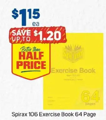 Spirax 106 exercise book offer at Foodland