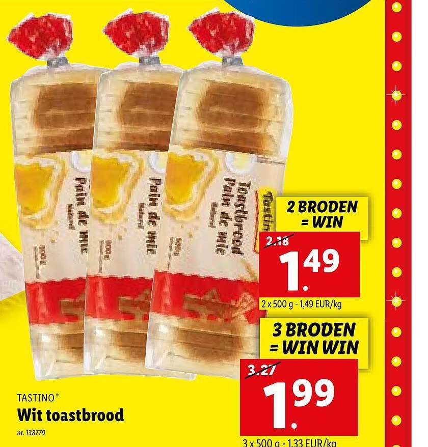 Wit Toastbrood promotie bij Lidl