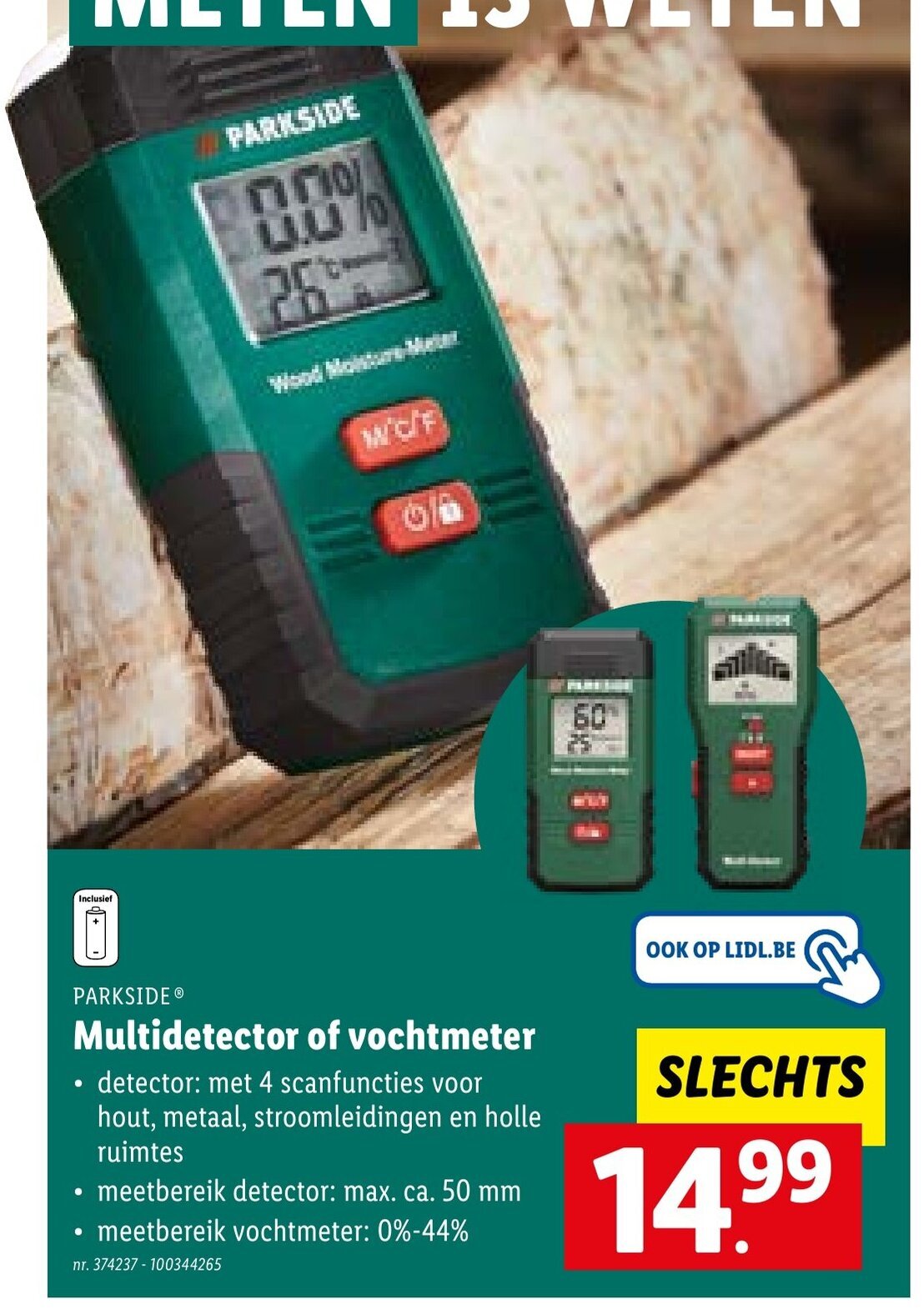 Parkside Multidetector of Vochtmeter promotie bij Lidl