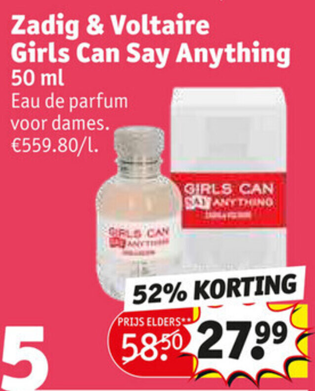 Zadig & Voltaire Girls Can Say Anything 50ml Eau De Parfum Voor Dames ...