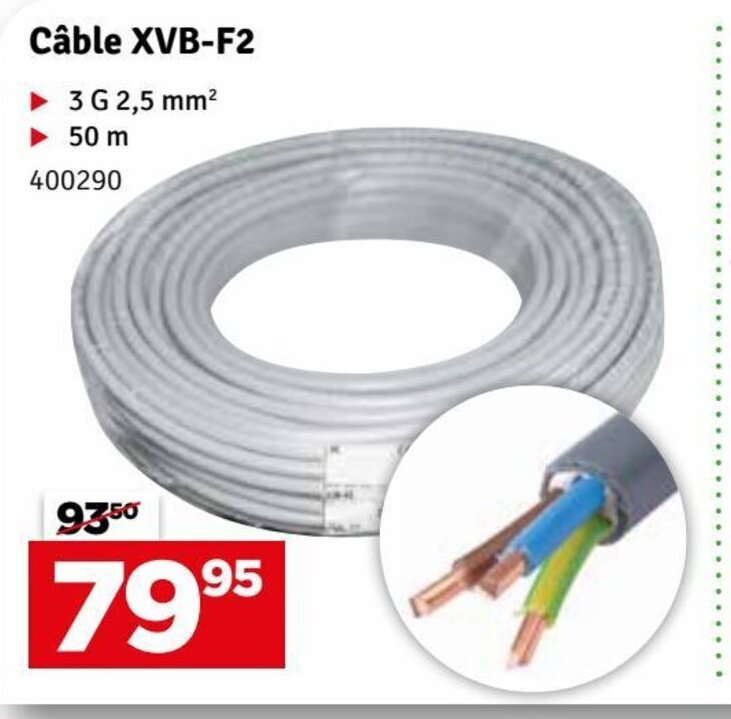 Cable XVB-F2 promotie bij Mr Bricolage
