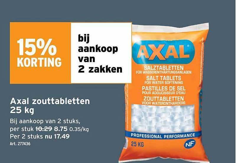 Axal zouttabletten 25 kg promotie bij GAMMA